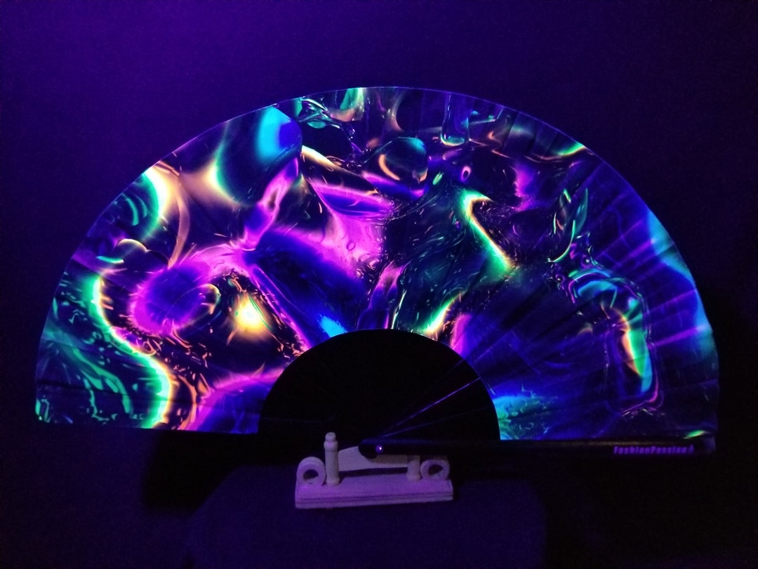 LAVA MELT V2 Hand Fan / UV Glow Fan / Party Fan / Rave Accessory ...