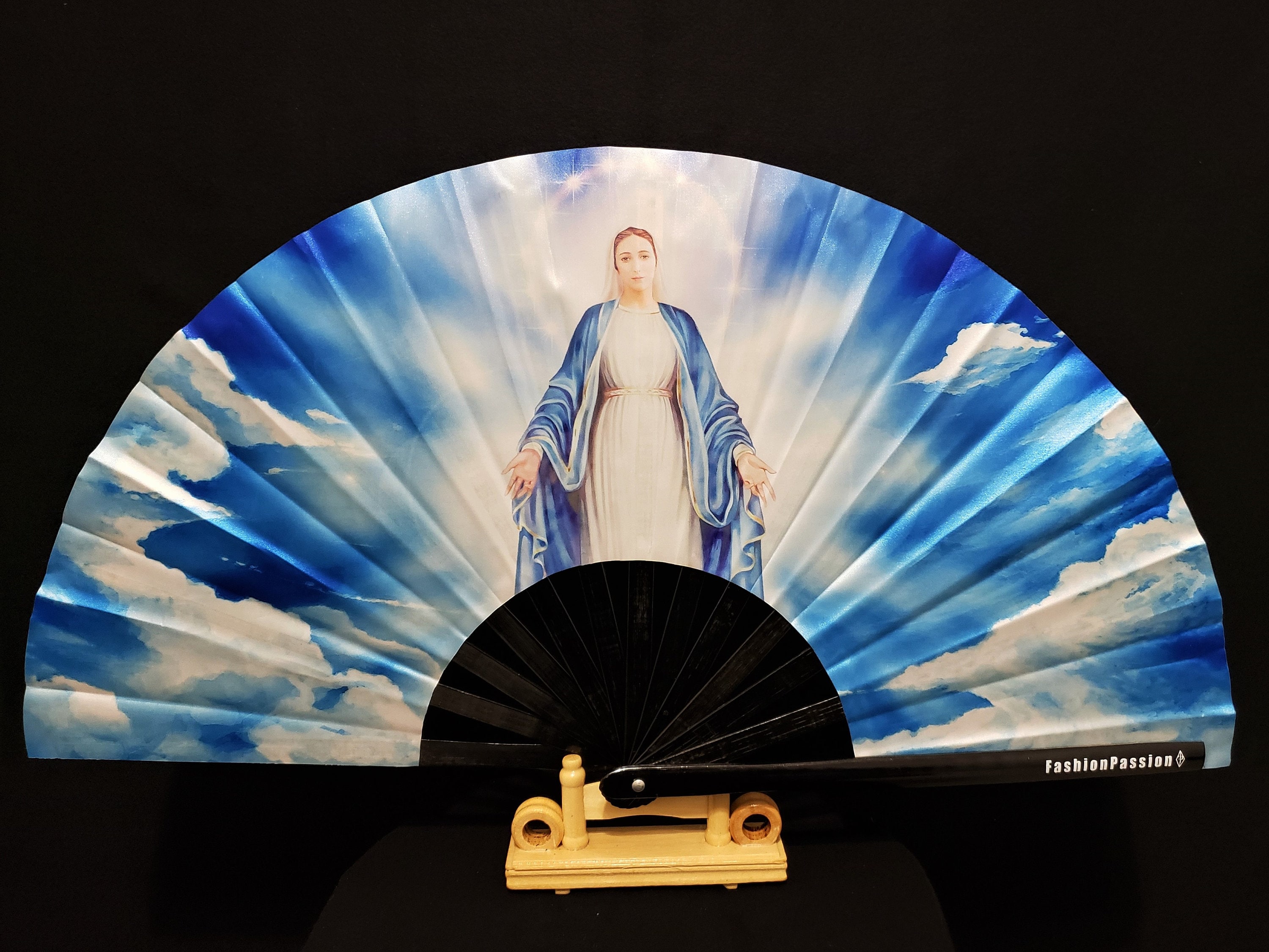 Virgin Mary Hand Fan / Clacking Fan / Christians / Catholic Holy ...
