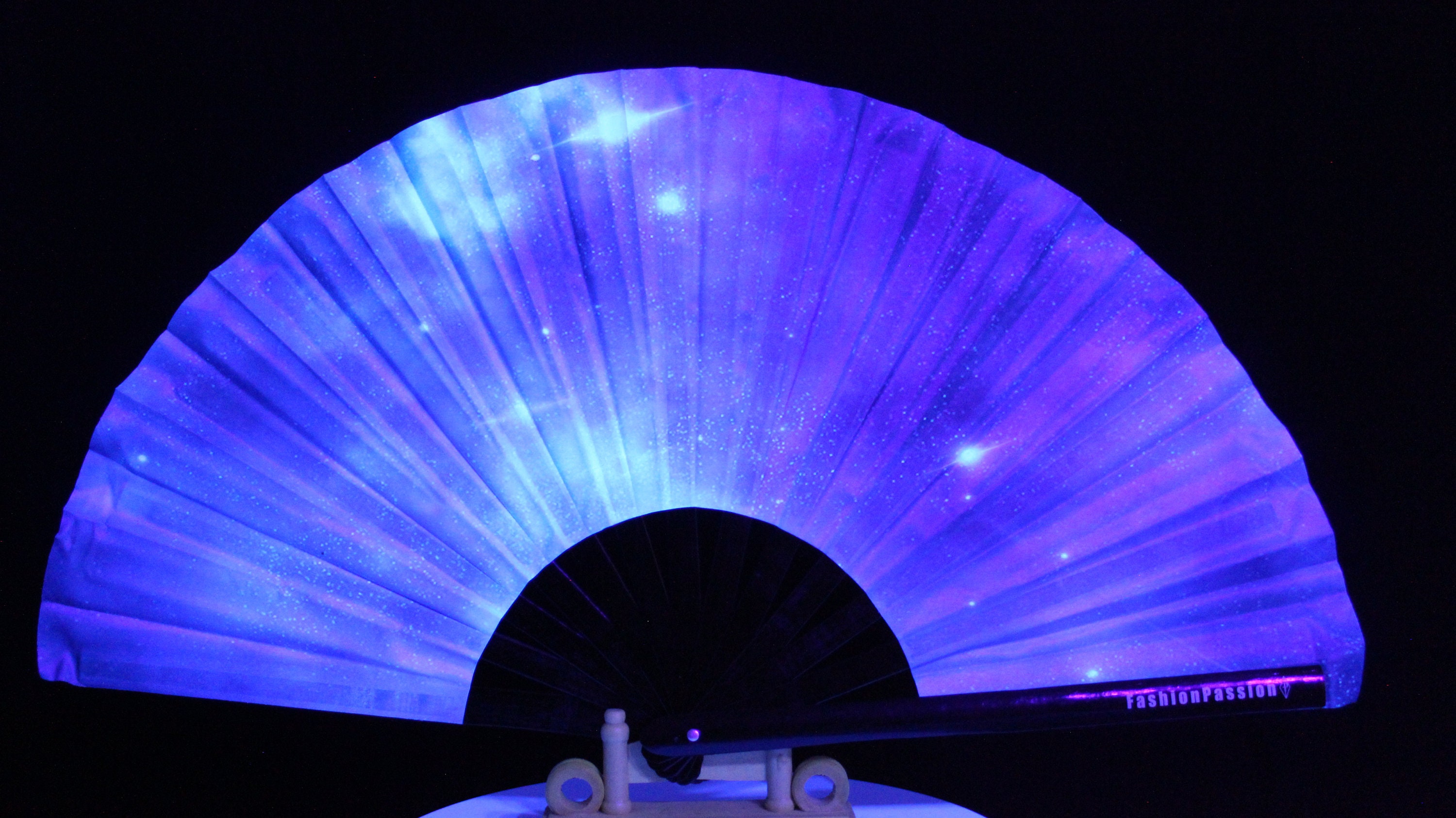 The Blue Night Skies Hand Fan / UV Glow Fan / Rave Accessory / | Etsy