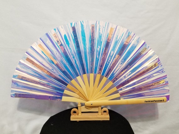 Mermaid Pearl Iridescent Hand Fan / Rave Accessory / Festival - Etsy