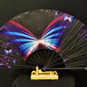 Ultraviolet Flutter Hand Fan / UV Glow Fan / NEON / Party / Rave ...