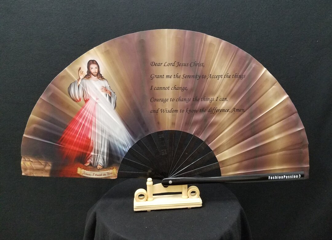 Jesus Serenity Hand Fan / Carthage / Big Clacking Fan / Christian ...