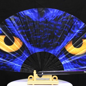 Eyes of Prey Hand Fan / UV Glow Fan / OWL / Bird / Rave Accessory ...