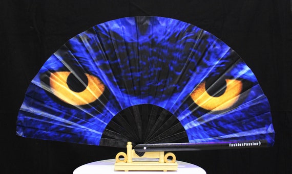 Eyes of Prey Hand Fan / UV Glow Fan / OWL / Bird / Rave - Etsy