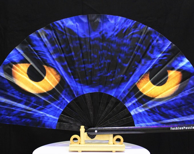 Eyes of Prey Hand Fan / UV Glow Fan / OWL / Bird / Rave - Etsy