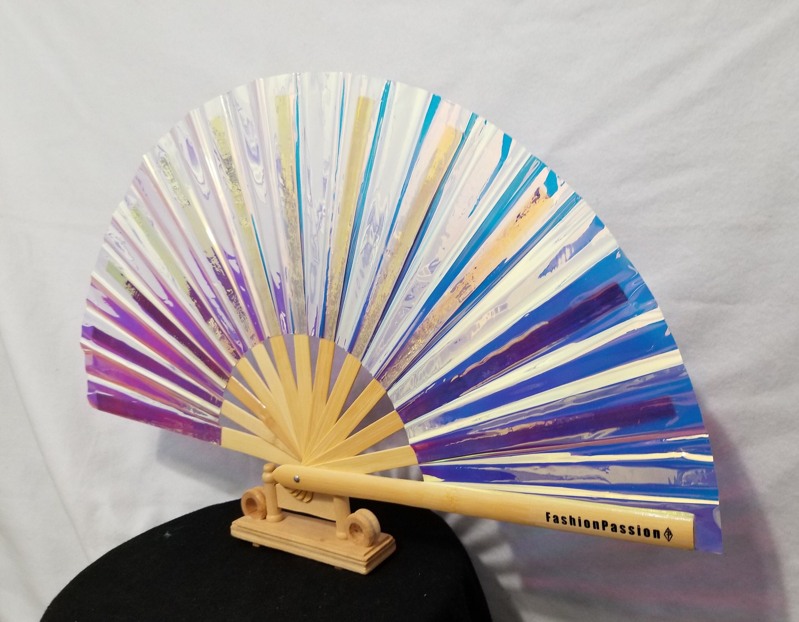 Mermaid Pearl Iridescent Hand Fan / Rave Accessory / Festival / Loud ...