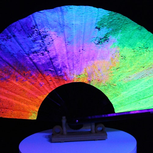 Colors of Love Hand Fan / UV Glow Fan / Rainbow / Rave - Etsy