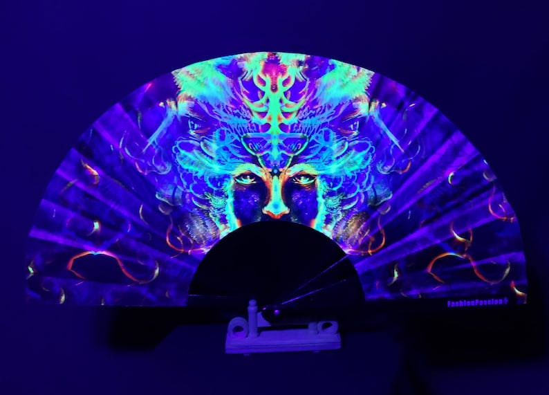 The 3 Oracles Hand Fan / UV Glow Fan / Clacking Fan / Rave | Etsy