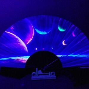 Planetarium Hand Fan / UV Glow Fan / Planet / Neon / 3D / Rave ...