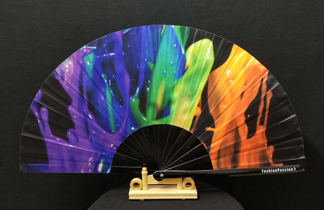 The Color Splash Hand Fan / Amazing Splash / Rave Accessory / Festival ...