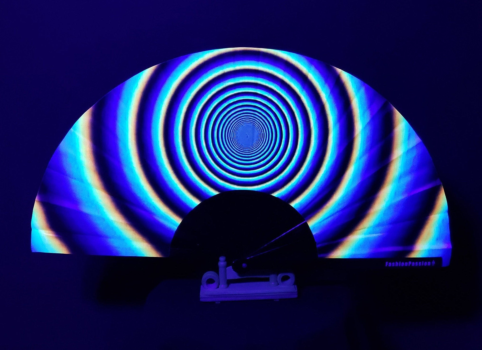 The Tunnel Trip Hand Fan / UV Glow Fan / Clacking Fan / Rave | Etsy