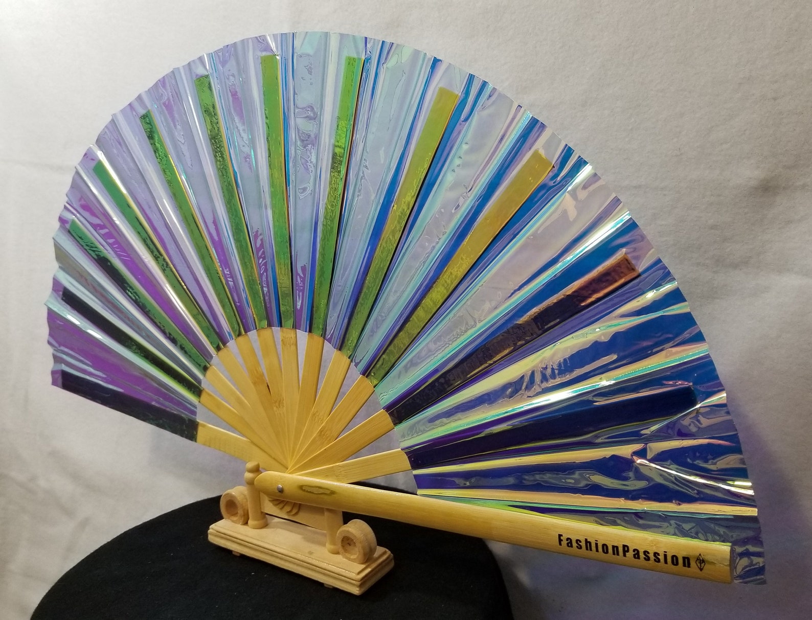 Amethyst Pearl Iridescent Hand Fan / Purple / Rave Accessory / - Etsy