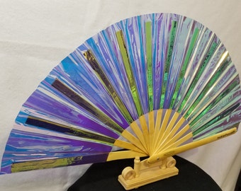 Mermaid Pearl Iridescent Hand Fan / Rave Accessory / Festival / Loud ...