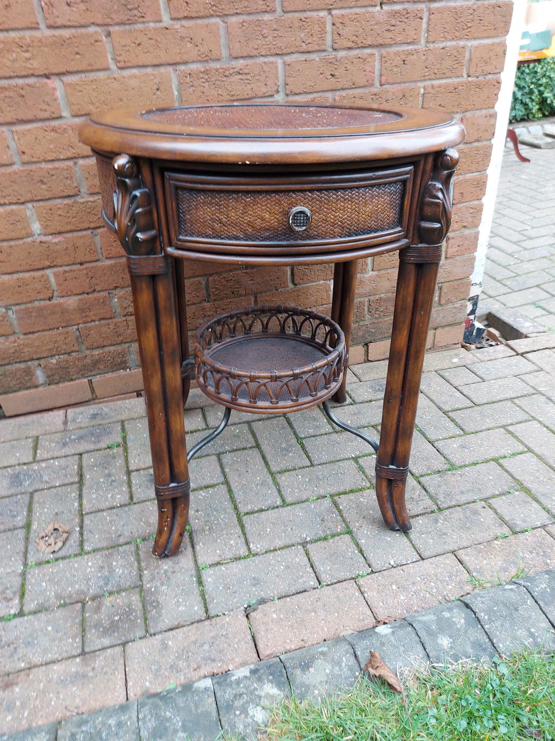Vintage Bamboo Side Console Hall Table - Etsy