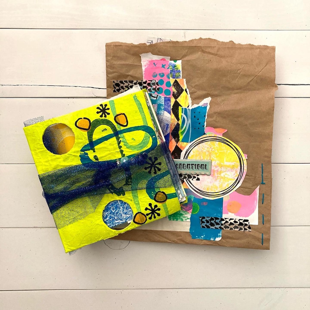 Handmade Junk Journal. Art Journal Kit. Journal Colorful. Mixed Media ...