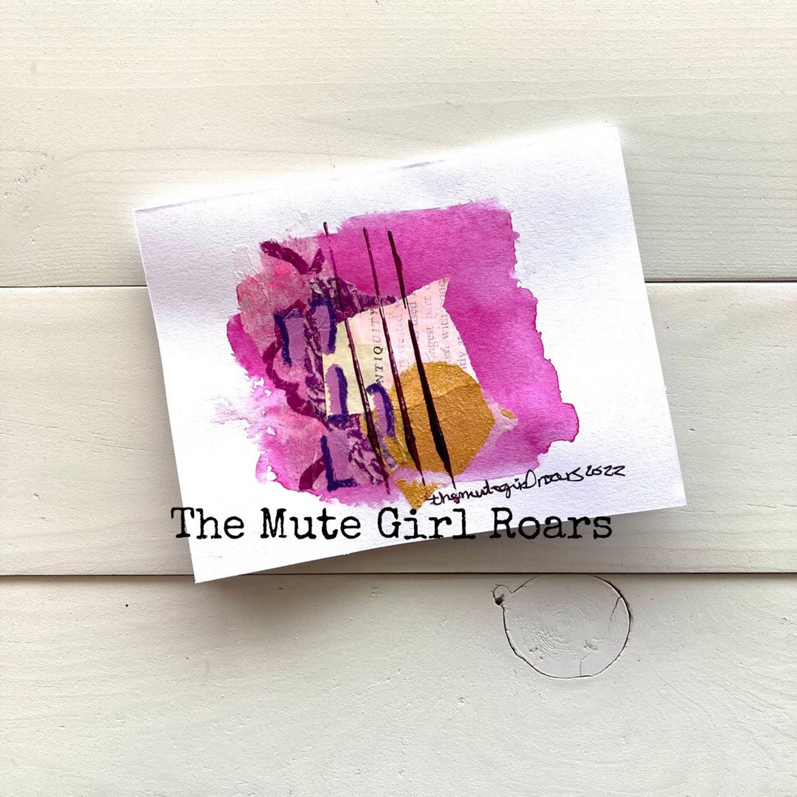 Abstract Art Card. Art Notecard. Original Art Cards. Card Pack. Collage ...