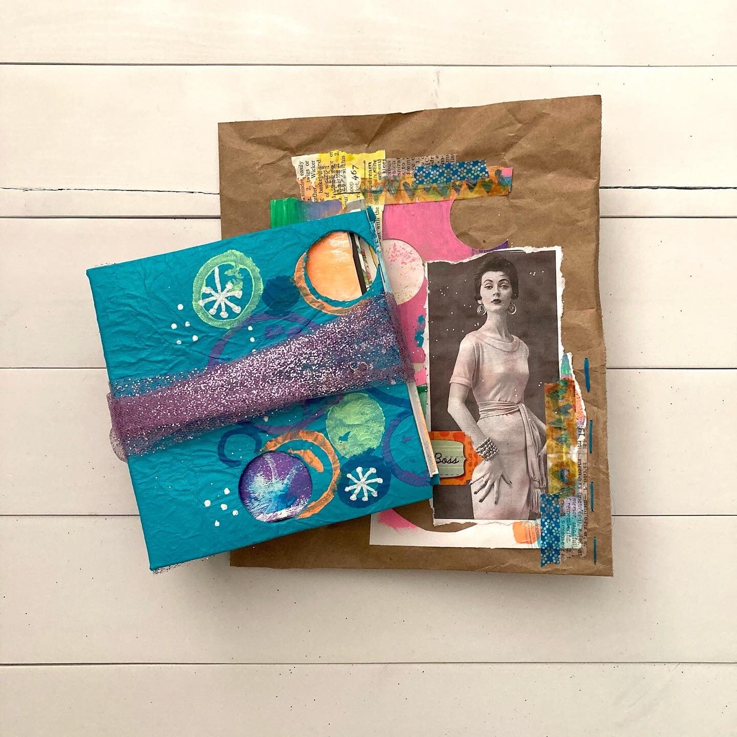 Handmade Junk Journal. Art Journal Kit. Journal Colorful. Mixed Media ...