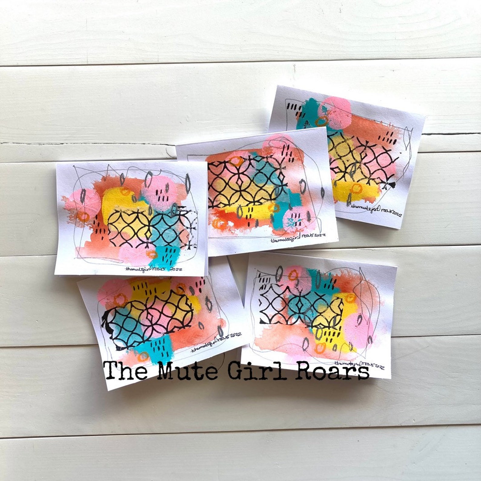 Original Art Cards. Art Notecards. Card Pack. Collage Art. Card and ...