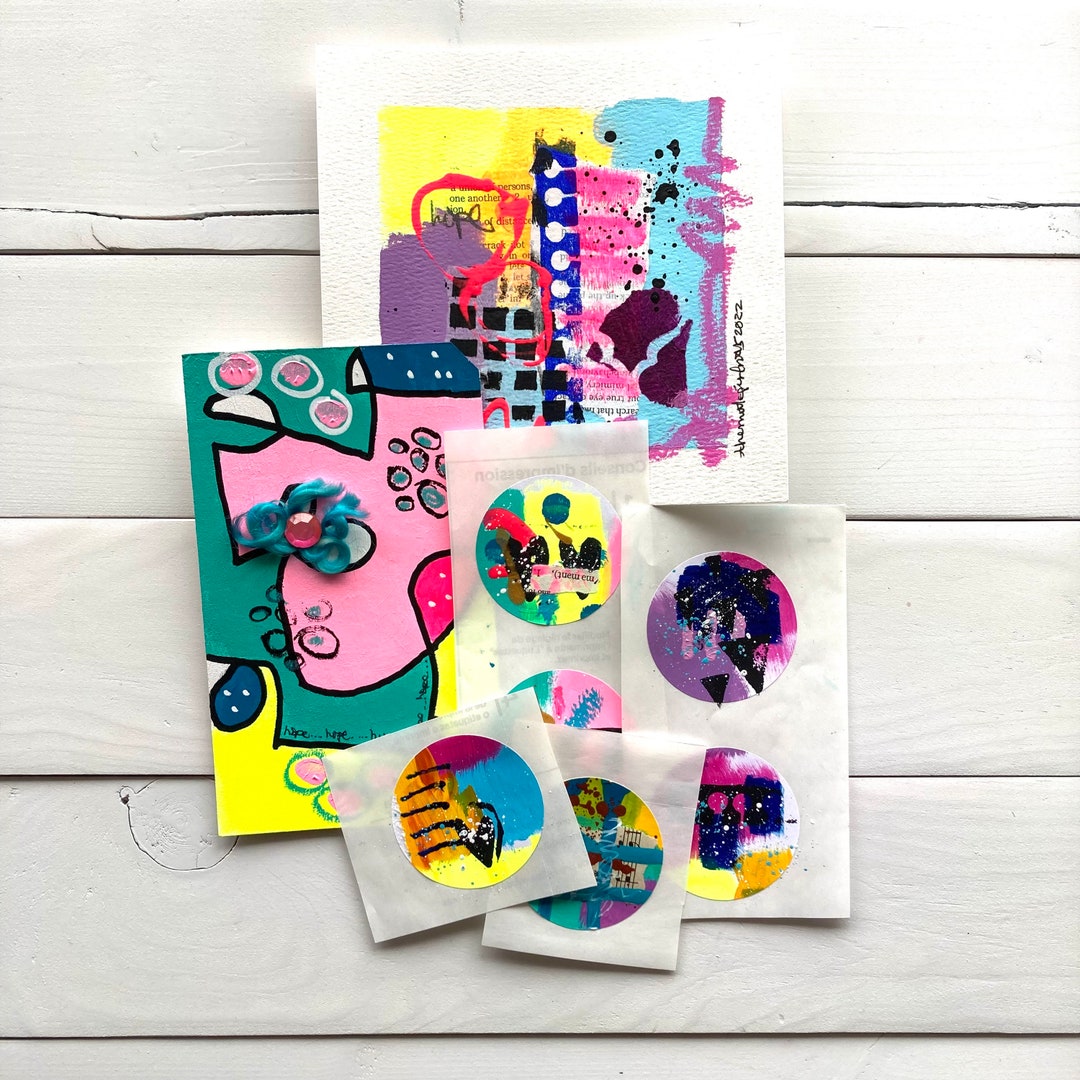 Small Abstract Art. Mixed Media Collage. Mini Abstract Original Art ...