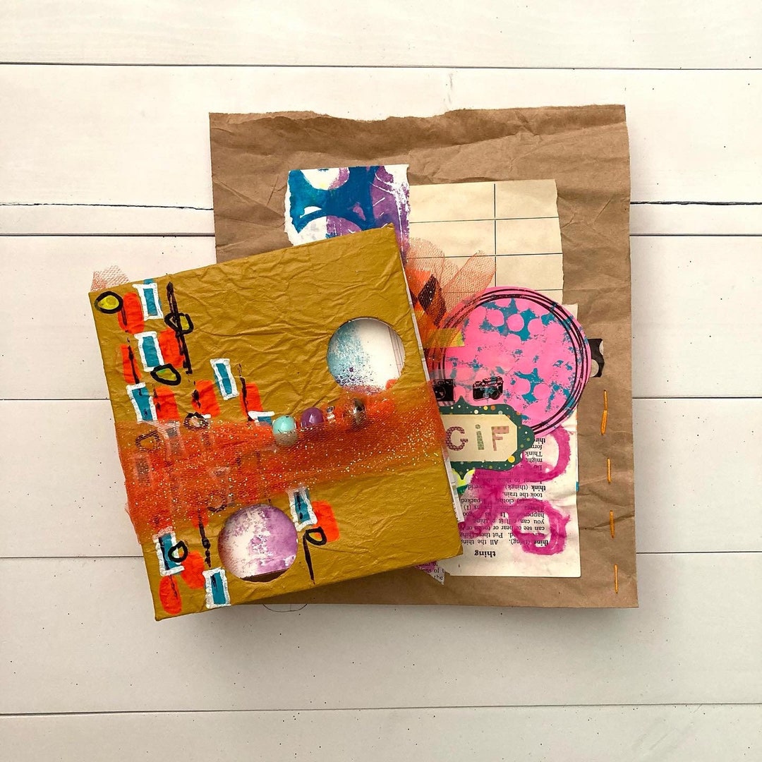 Handmade Junk Journal. Art Journal Kit. Journal Colorful. Mixed Media ...