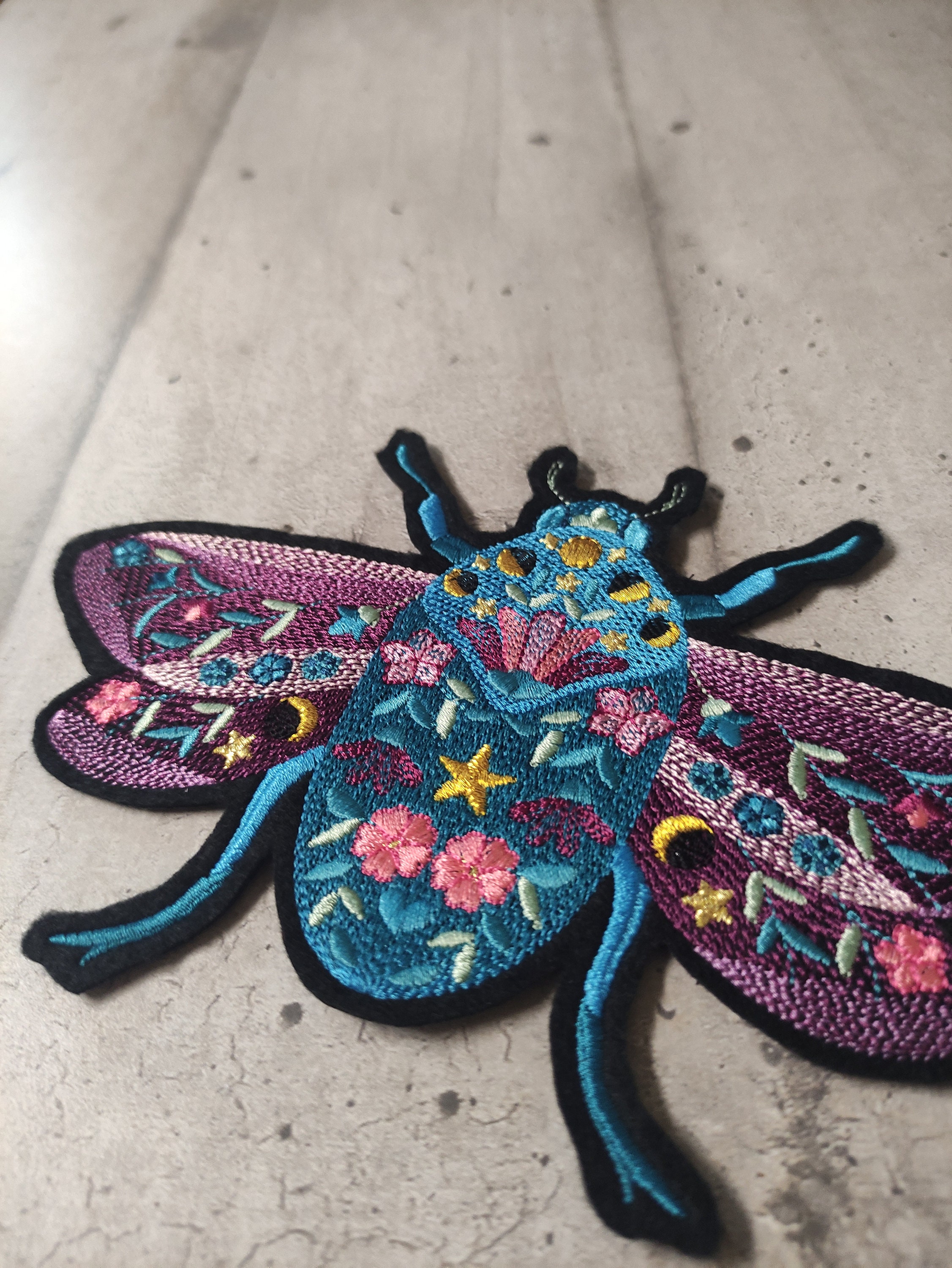 Floral Beetle on Felt for a Vintage Look to Sew or Stick on - Etsy