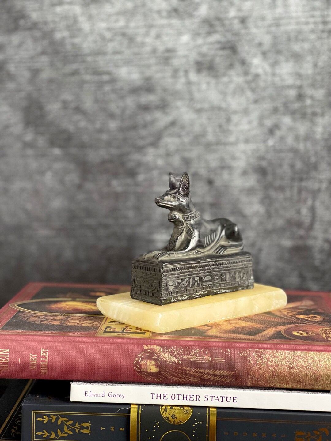 Rare Heavy Egyptian God Anubis Tomb Statue in Black Natural Stone ...