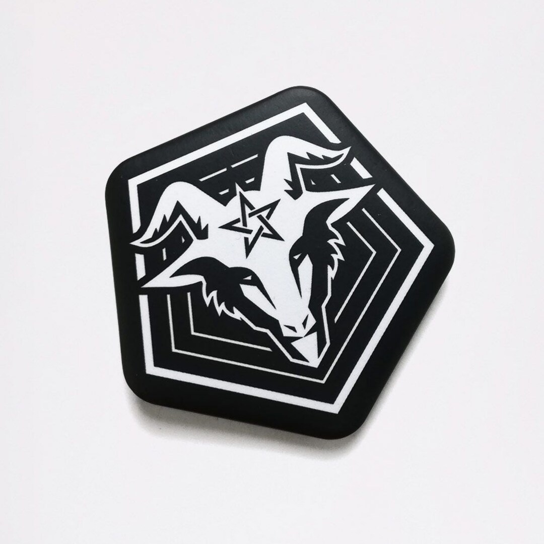Baphomet Pentacle Pin Badge, Black and White Accessories, Occult ...