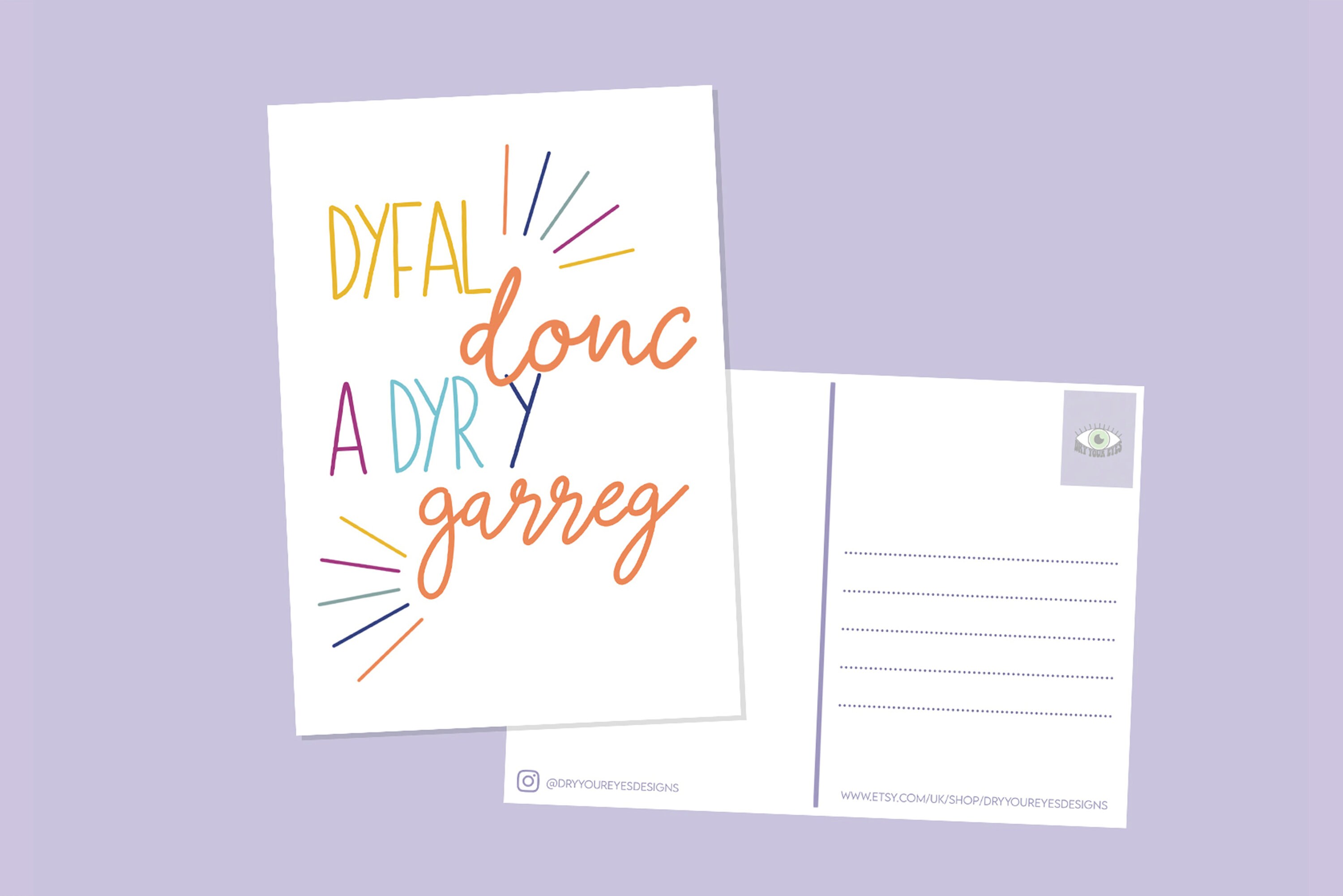 Set of 5 Welsh Positive Postcards Celf Cymraeg - Etsy Ireland