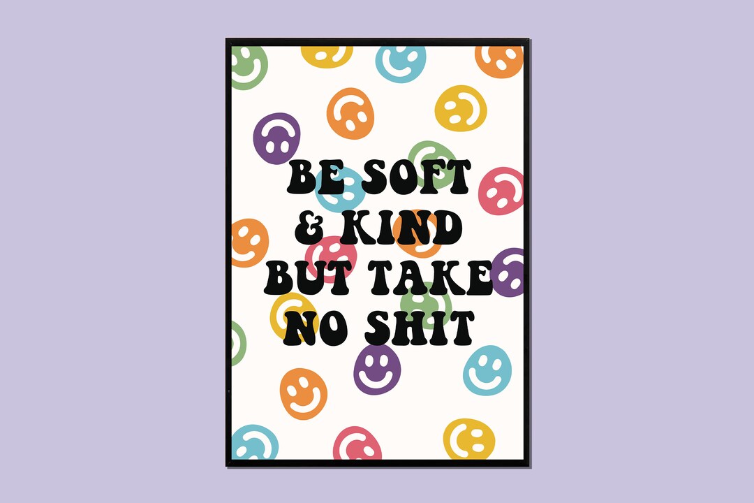 Take No Shit Art Print Positive Quote Groovy Motivational - Etsy