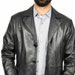 URBAN NEW Men Genuine Lambskin Real Leather Trench Jacket Black Button ...