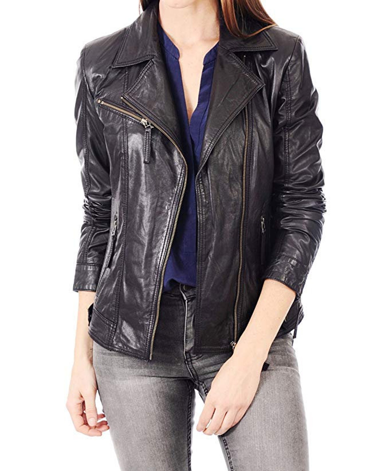 Brand New Genuine Soft Lambskin Leather Jacket for Women's - Etsy