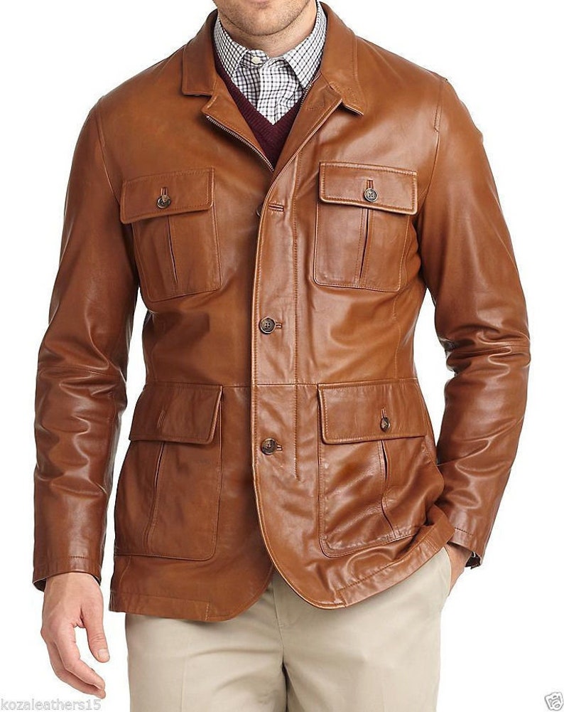 New Men's Genuine Lambskin Real Leather Blazer Coat Jacket - Etsy