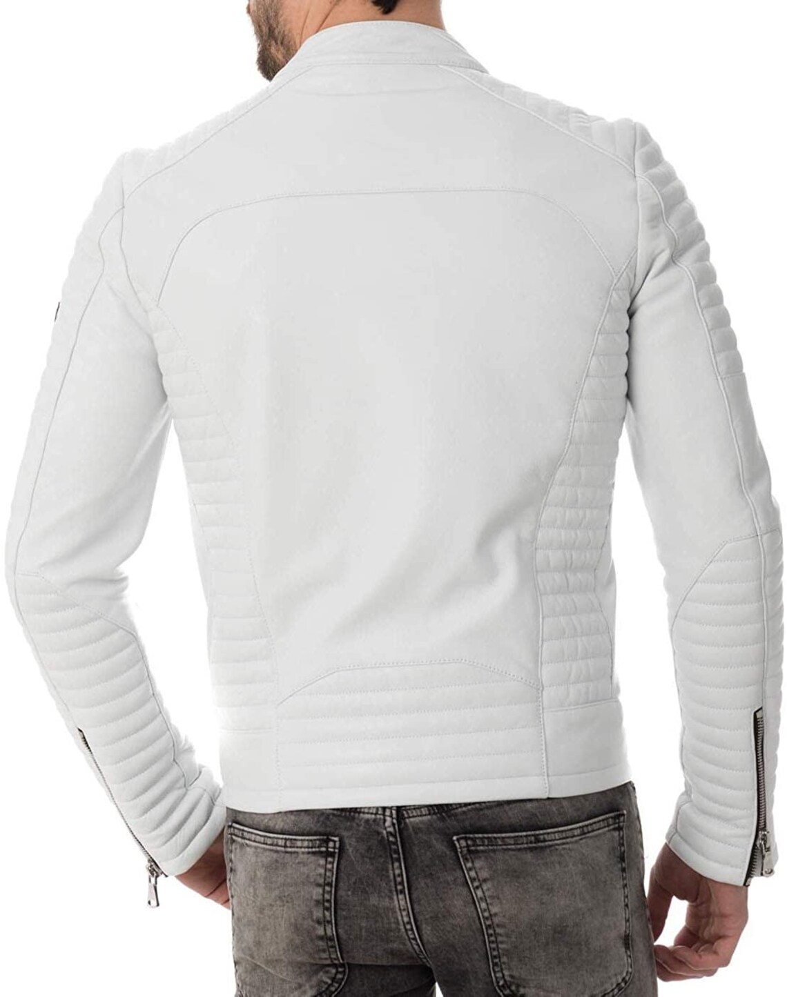 Men's Genuine Lambskin Leather Jacket Biker Soft Stylish - Etsy