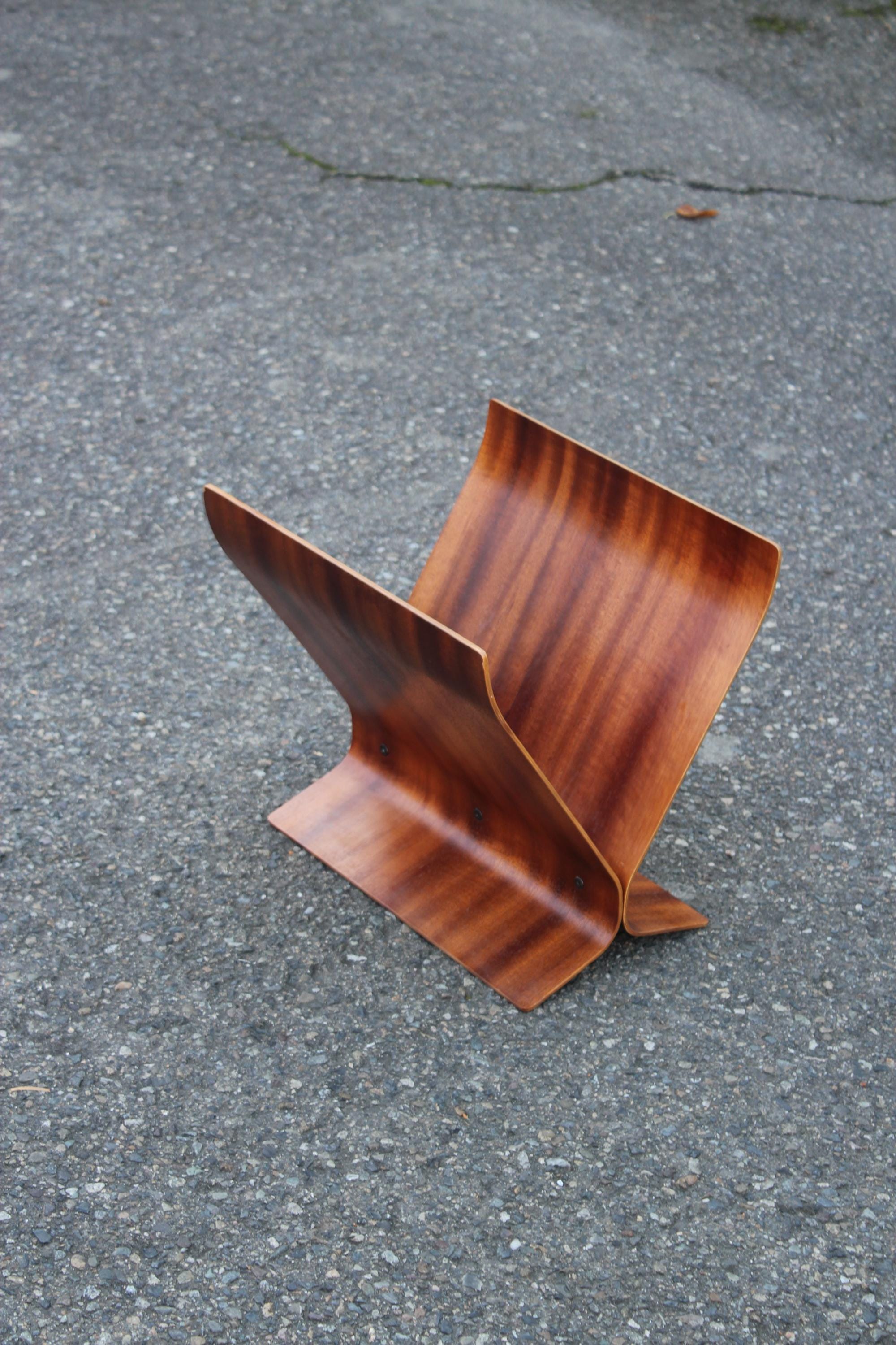 Free Shipping - Paul Rowan for Umbra Arling Mahogany Bentwood Magazine ...
