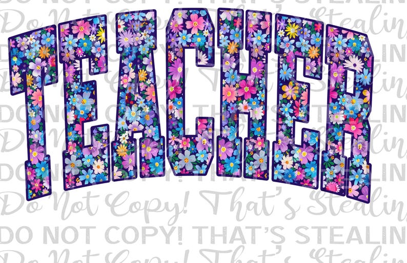 Teacher Purple Floral - Etsy