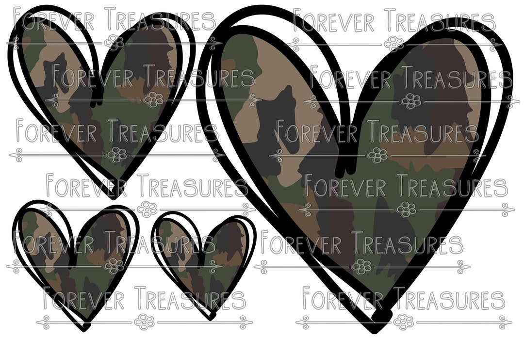 Camo Hearts - Etsy