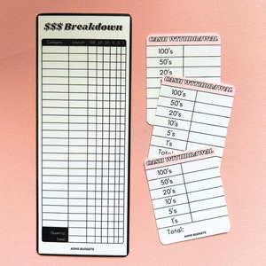 Bank Run Pouch Set, Money Bag, Cash Breakdown, Cash Withdrawal Slips ...