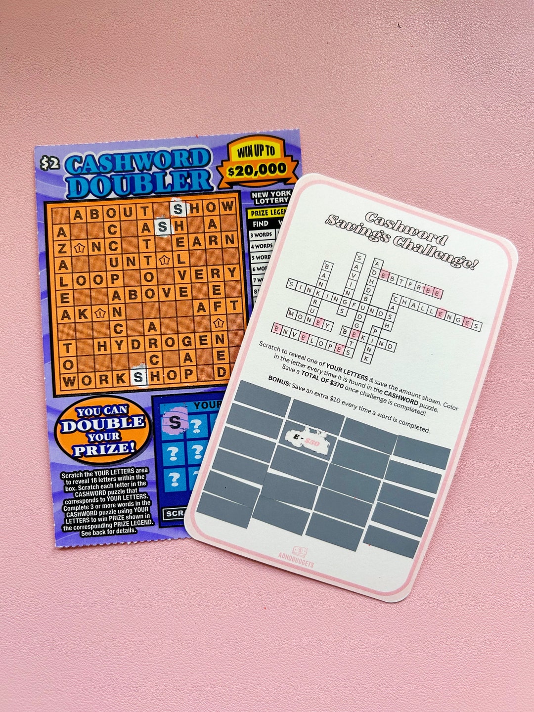 Cashword Scratch off Savings Challenge Scratch off Savings - Etsy