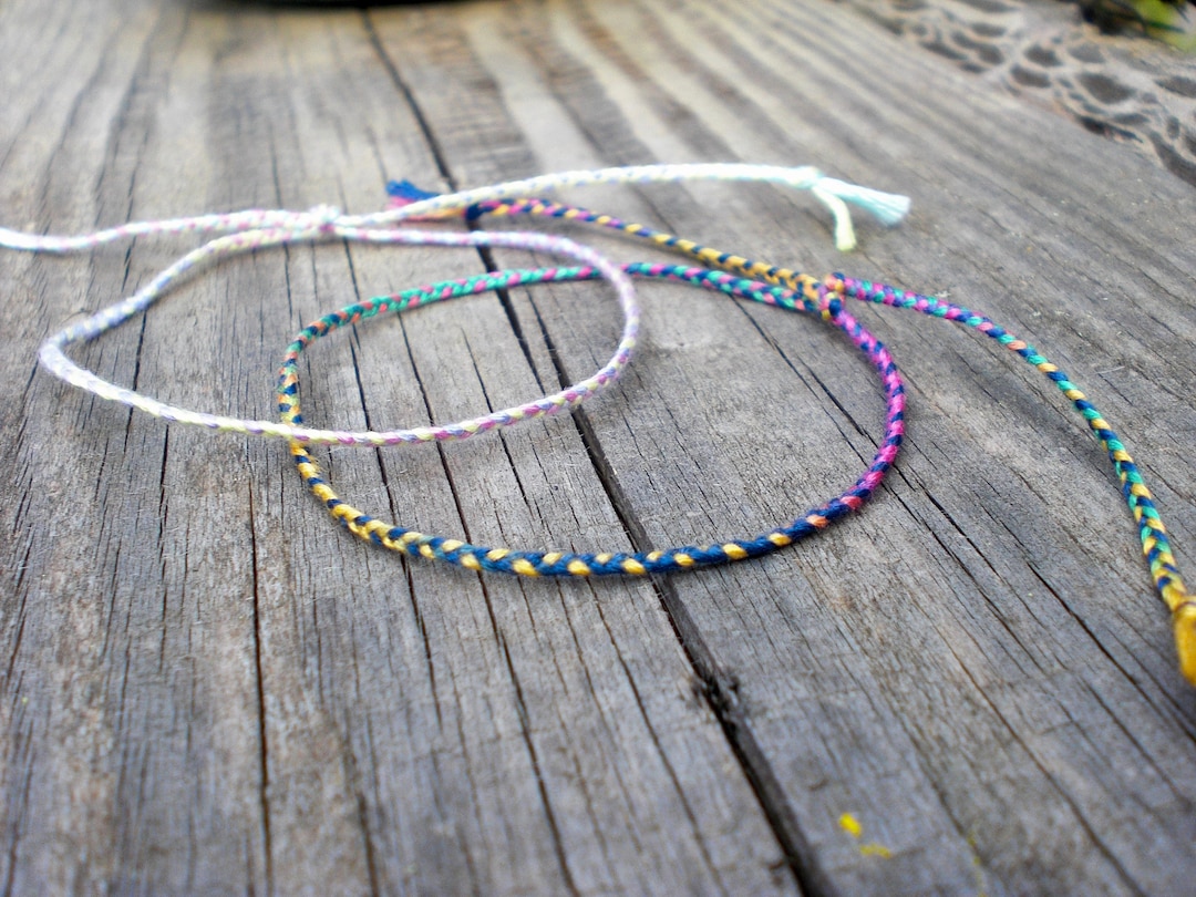 Narrow Colorful Friendship Bracelet Braided - Etsy