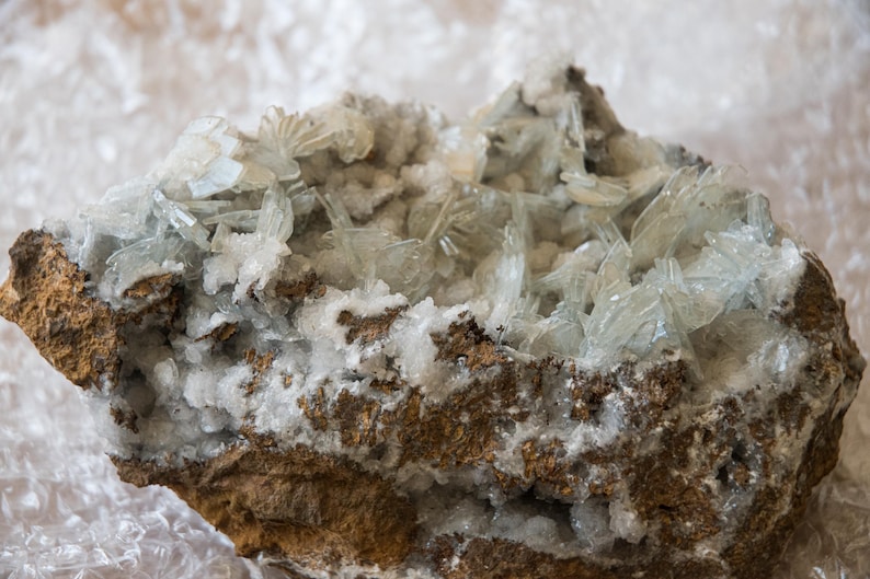 Rare Sky-blue Barite Crystal Cluster, Natural Moroccan Barite Specimen ...