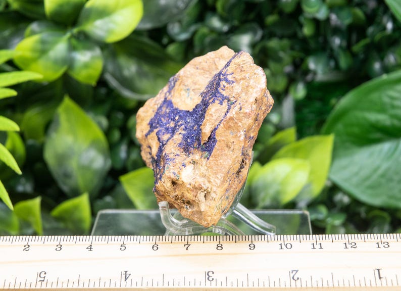 Deep Blue 2 Pieces Azurite, Raw Azurite Crystal, Bold Earthy Contrast ...