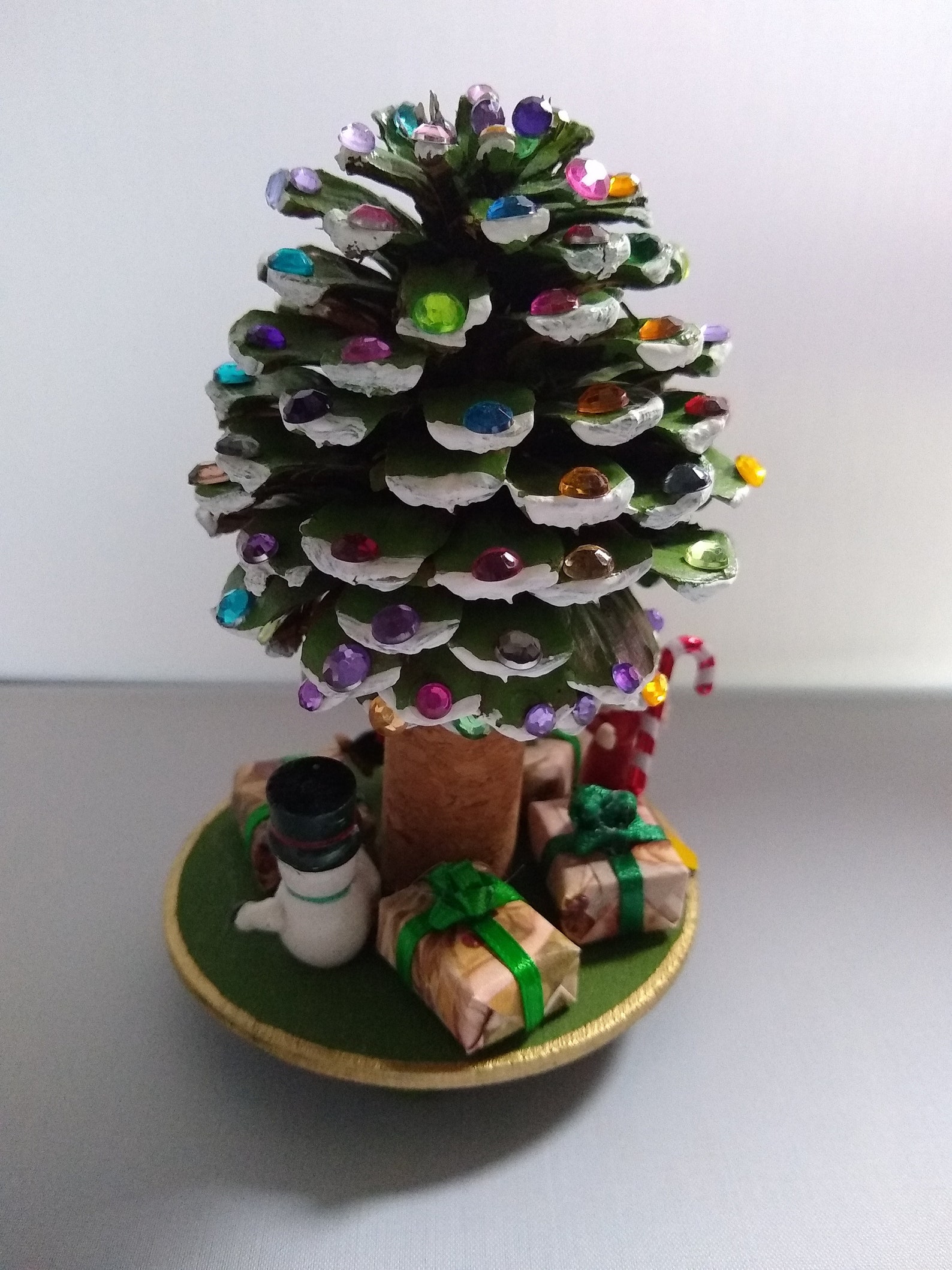 Old World Theme Miniature Diorama Christmas Tree Snow Man | Etsy