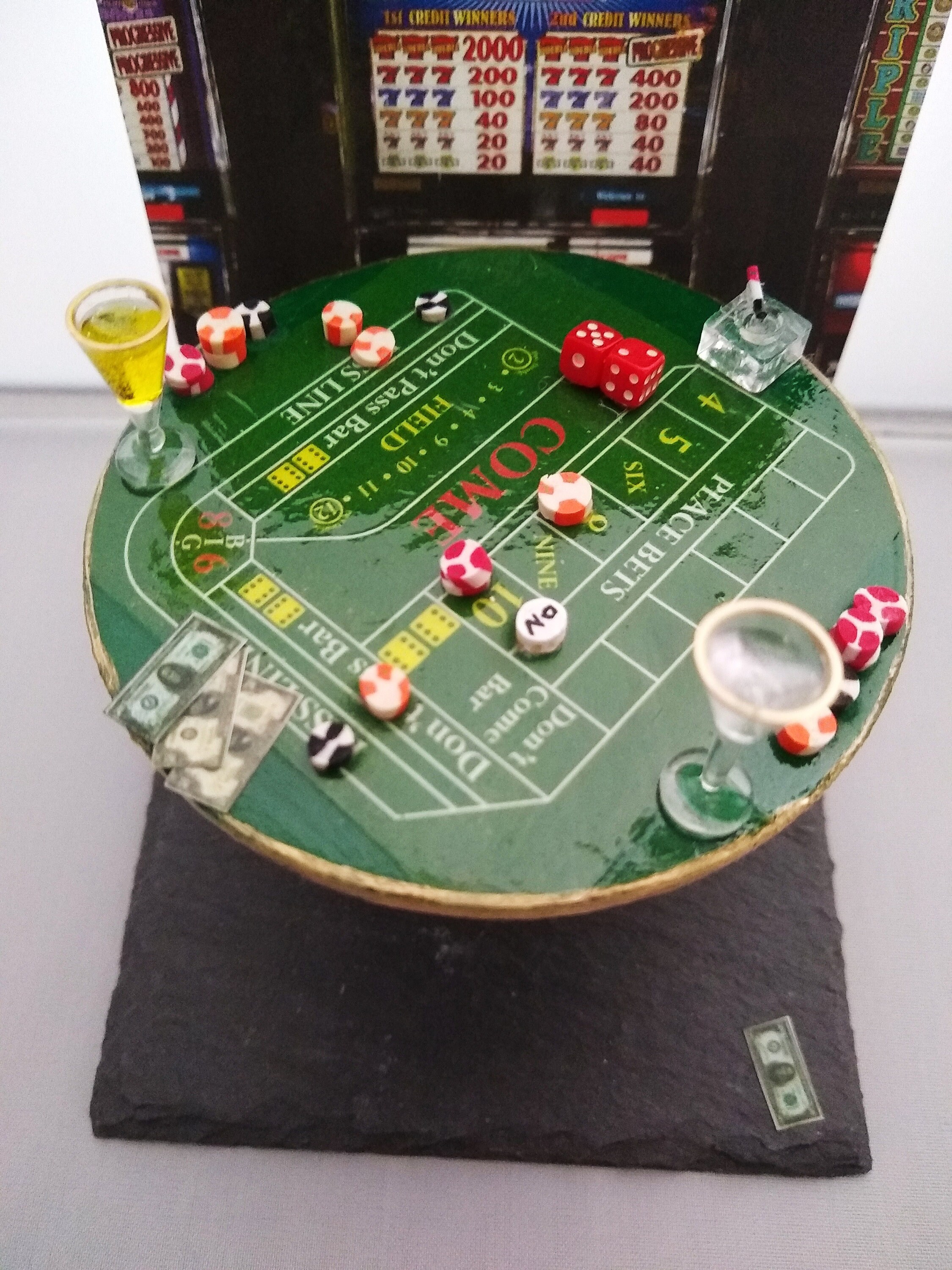 Gambler Craps Table Miniature Diorama Casino Gift Idea Gambling Silly ...