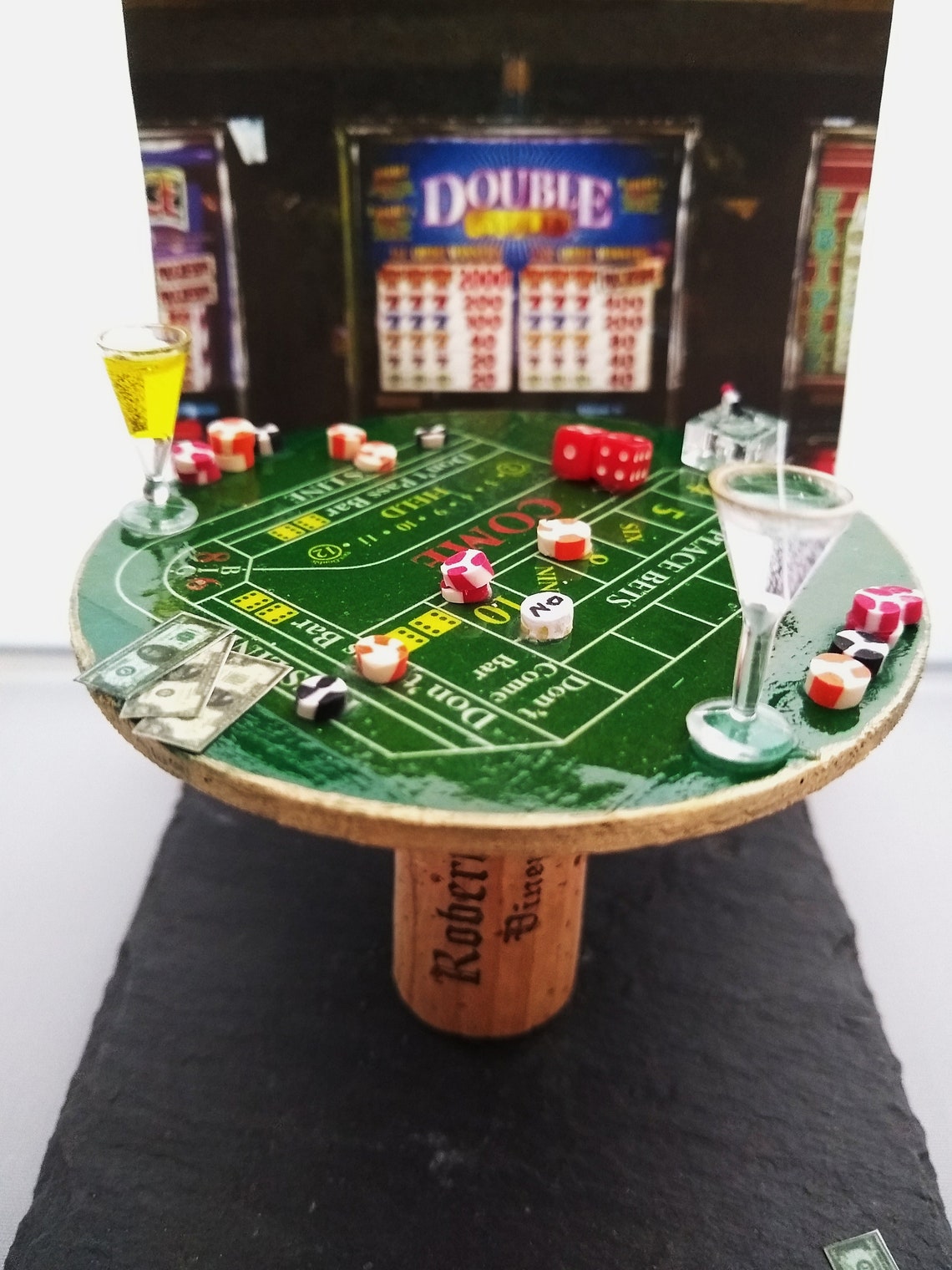 Gambler Craps Table Miniature Diorama Casino Gift Idea Gambling Silly ...