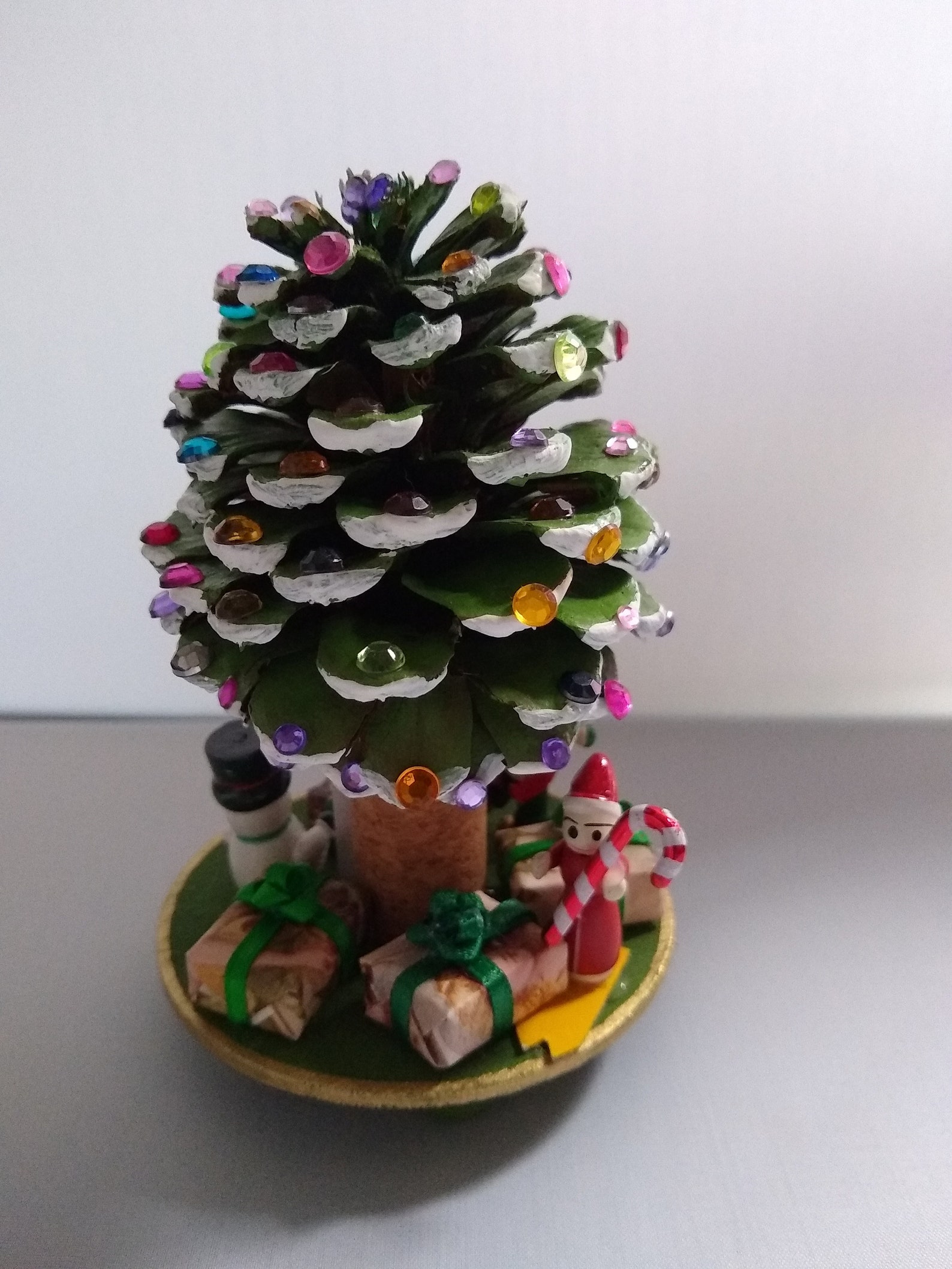 Old World Theme Miniature Diorama Christmas Tree Snow Man | Etsy