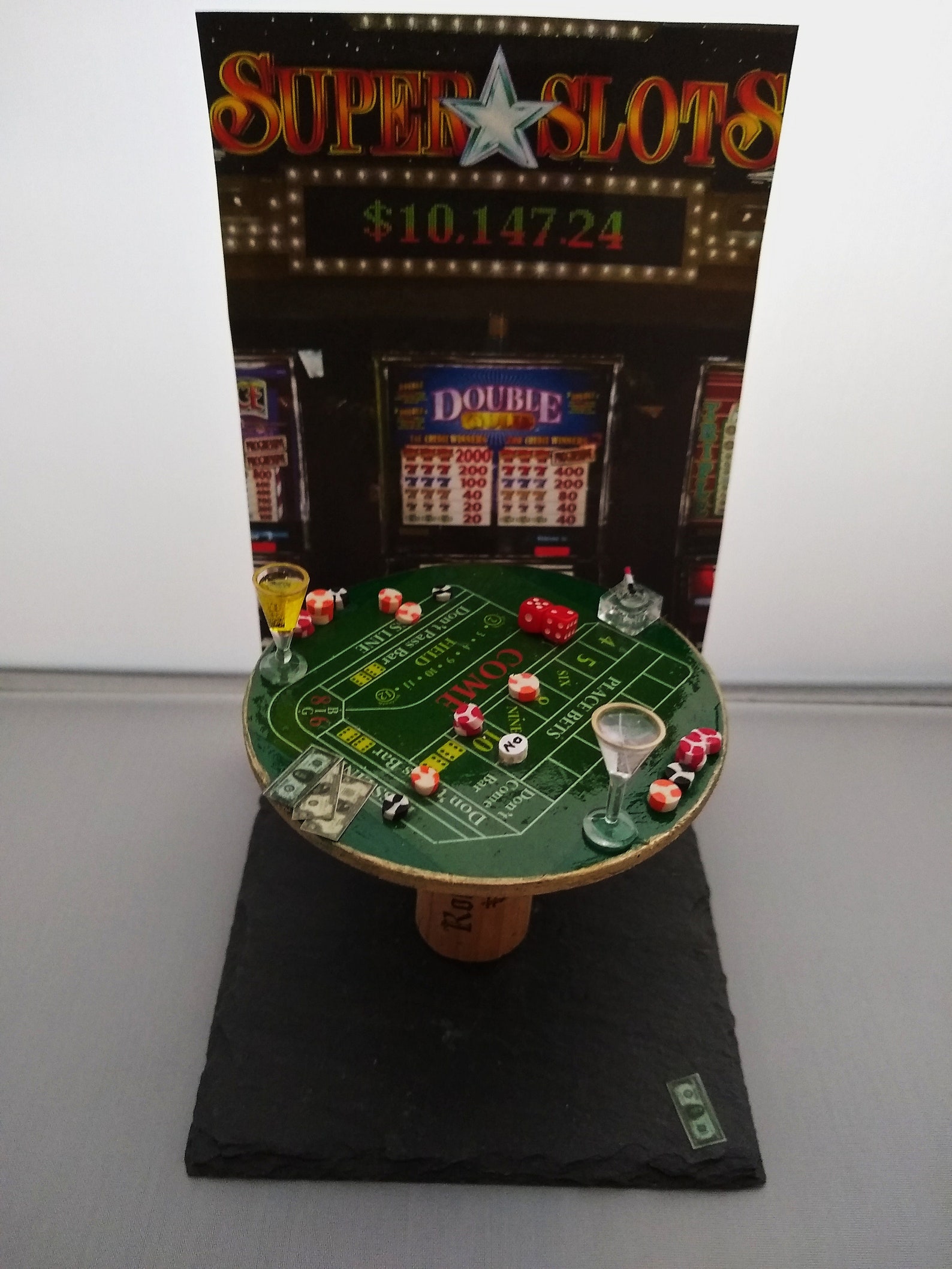 Gambler Craps Table Miniature Diorama Casino Gift Idea Gambling Silly ...
