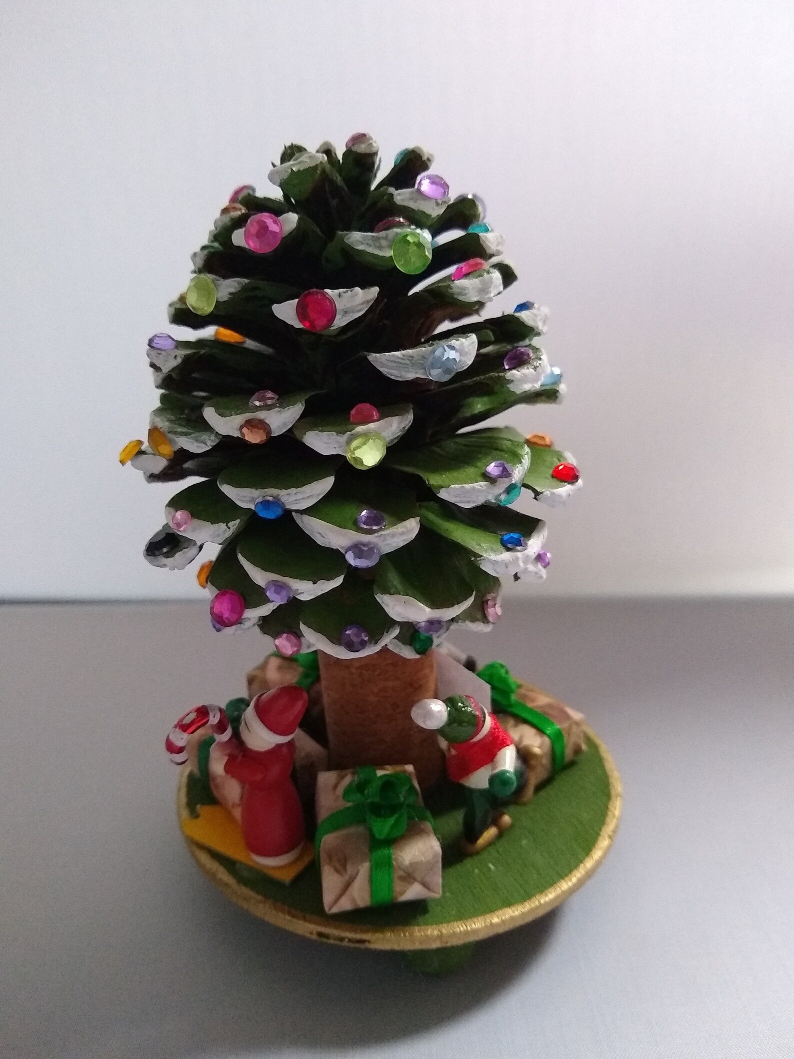 Old World Theme Miniature Diorama Christmas Tree Snow Man | Etsy