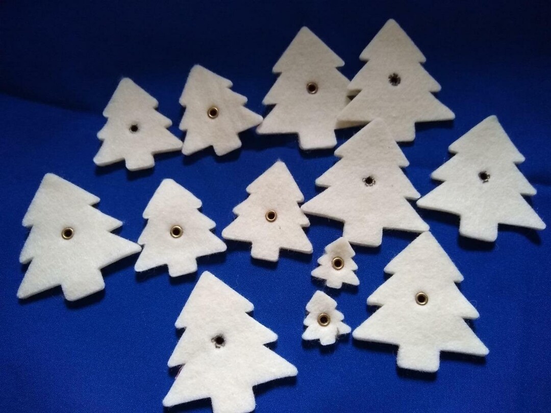 Felt Christmas Trees With Rivet in the Middle Various Sizes Lot of 13 ...