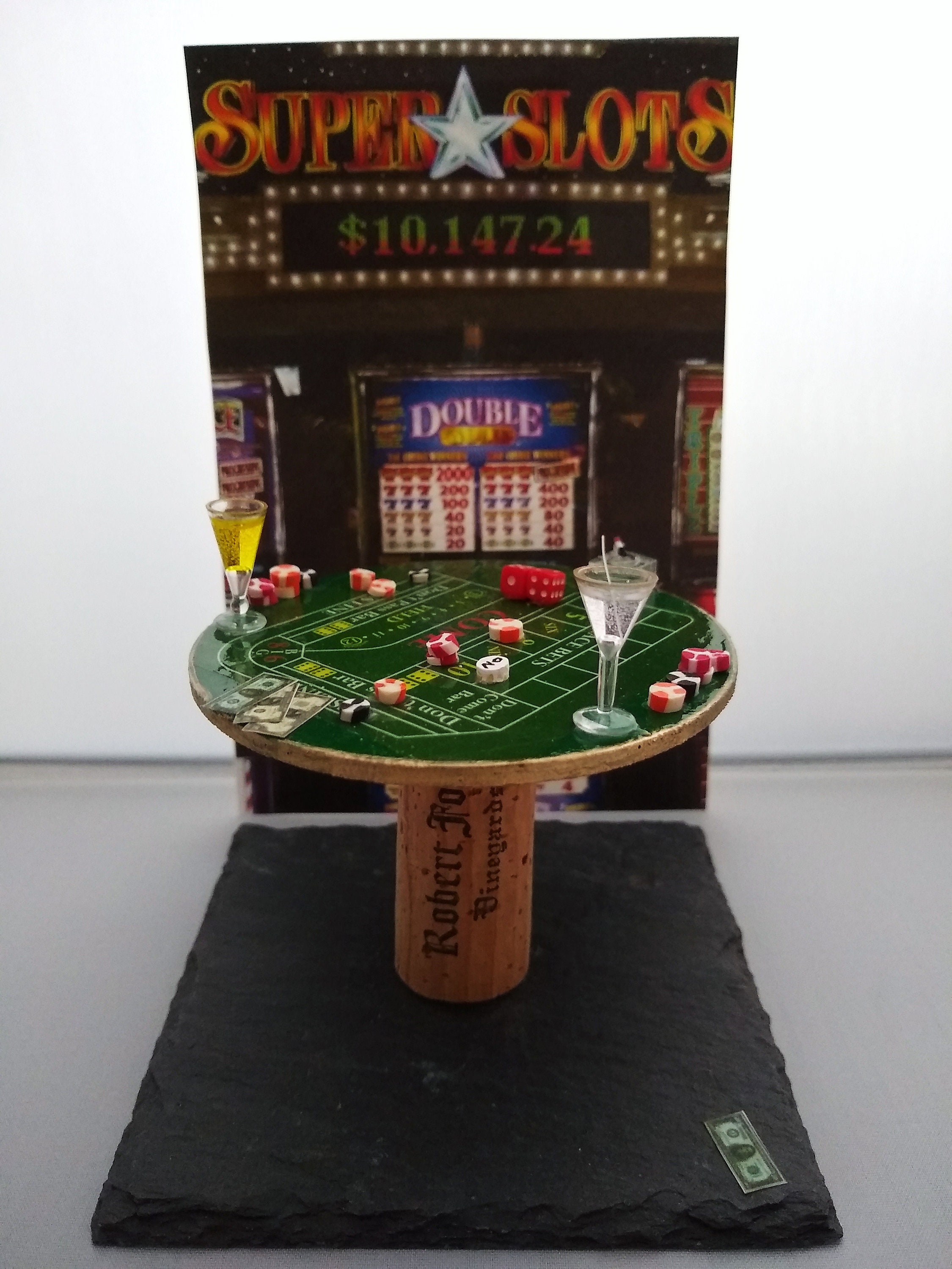 Gambler Craps Table Miniature Diorama Casino Gift Idea Gambling Silly ...