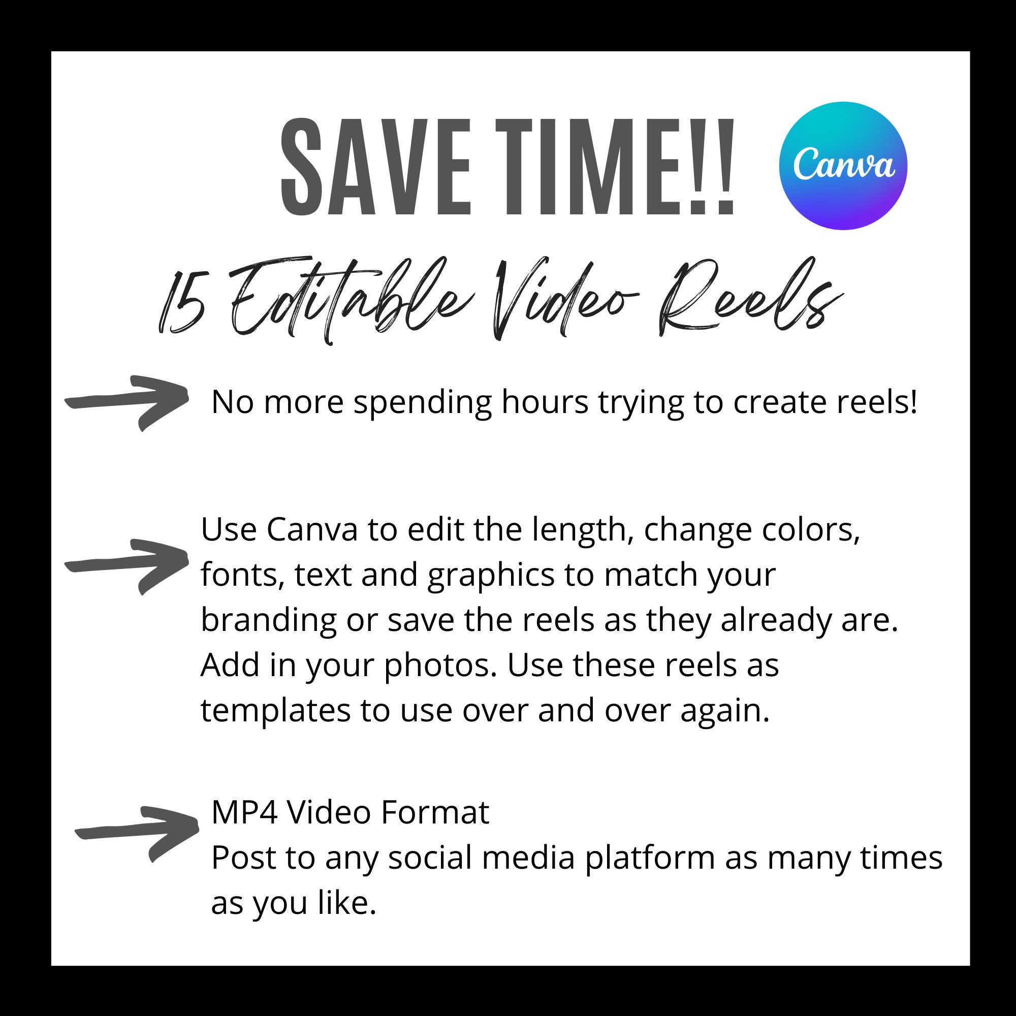 Instagram Reels, Reel Template, Business Coach, Canva Template Reel ...